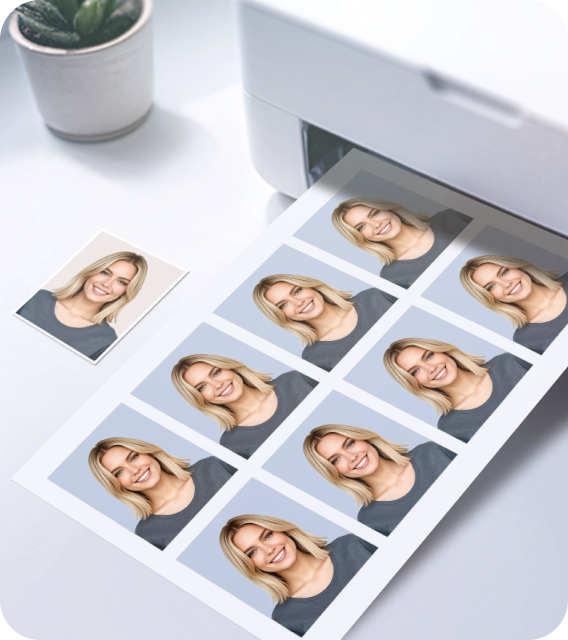 Creador de Fotos AI para 2 x 2 pulgadas (51 x 51 mm) en Línea | SnapPass